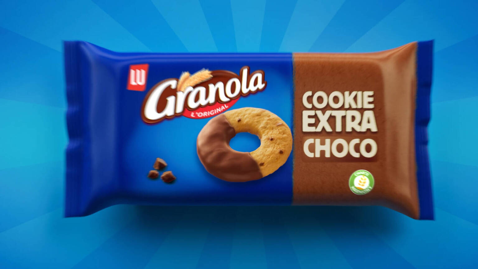 Lu Granola Loop Packshot 3D Animation Chocolate Cookie Loop